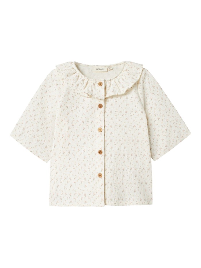 Lil' Atelier Hailey SS loose shirt - Coconut Milk